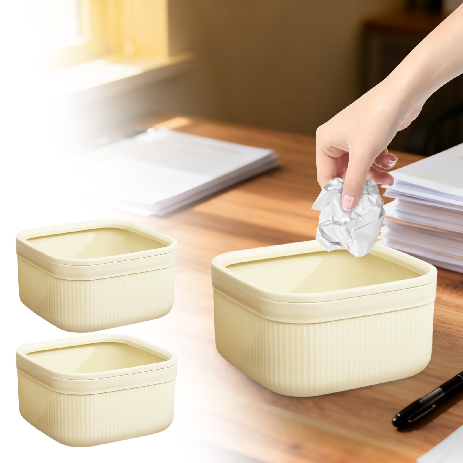 Desktop Open Top Waste Disposal with Removable Inner Container for ...