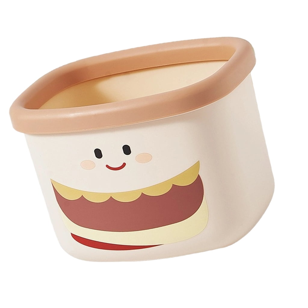 Desktop Organiser Cartoon Hamburger Plastic Trash Can Countertop Waste ...