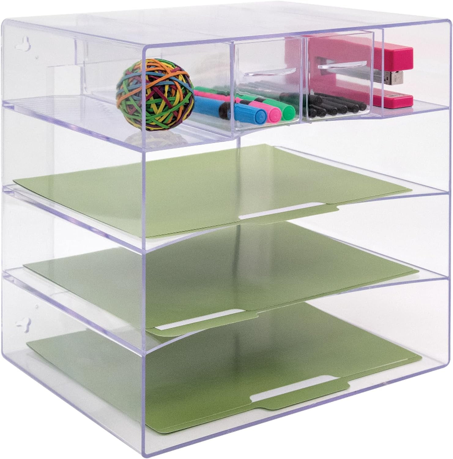 Desktop Organizer, 6 Compartments, Clear - Walmart.com
