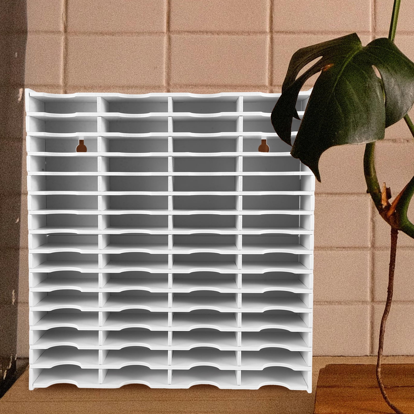 PENIKOKO White Wood Card Organizer Large Capacity Storage Box 1 Set ...