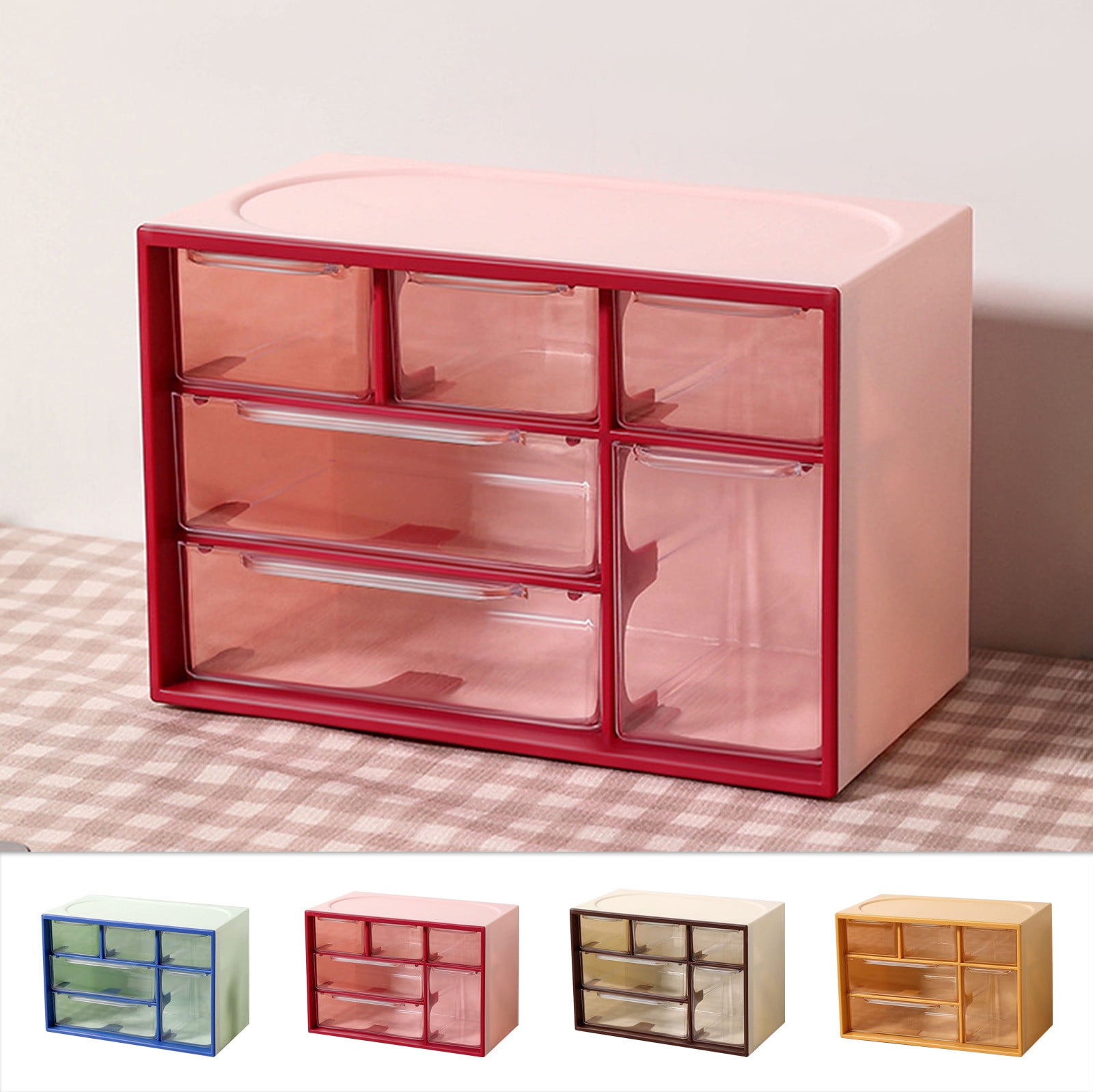 Desktop Organizer Storage Box Drawer Style,Plastic Jewelry Cabinet with ...