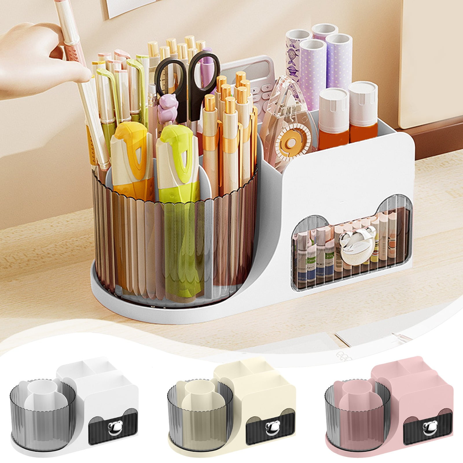 Desktop Organizer Storage Box | Transparent Multi-Drawer Makeup and ...
