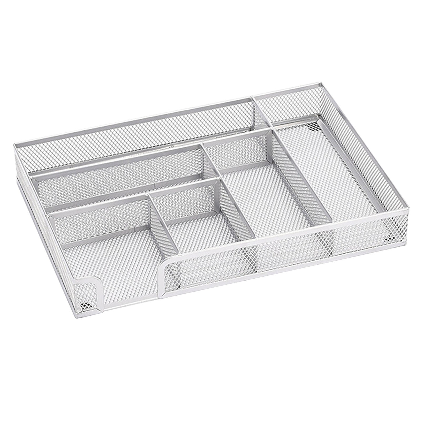 Desktop Organizer Tray Sturdy Metal Mesh Storage with Divider for ...