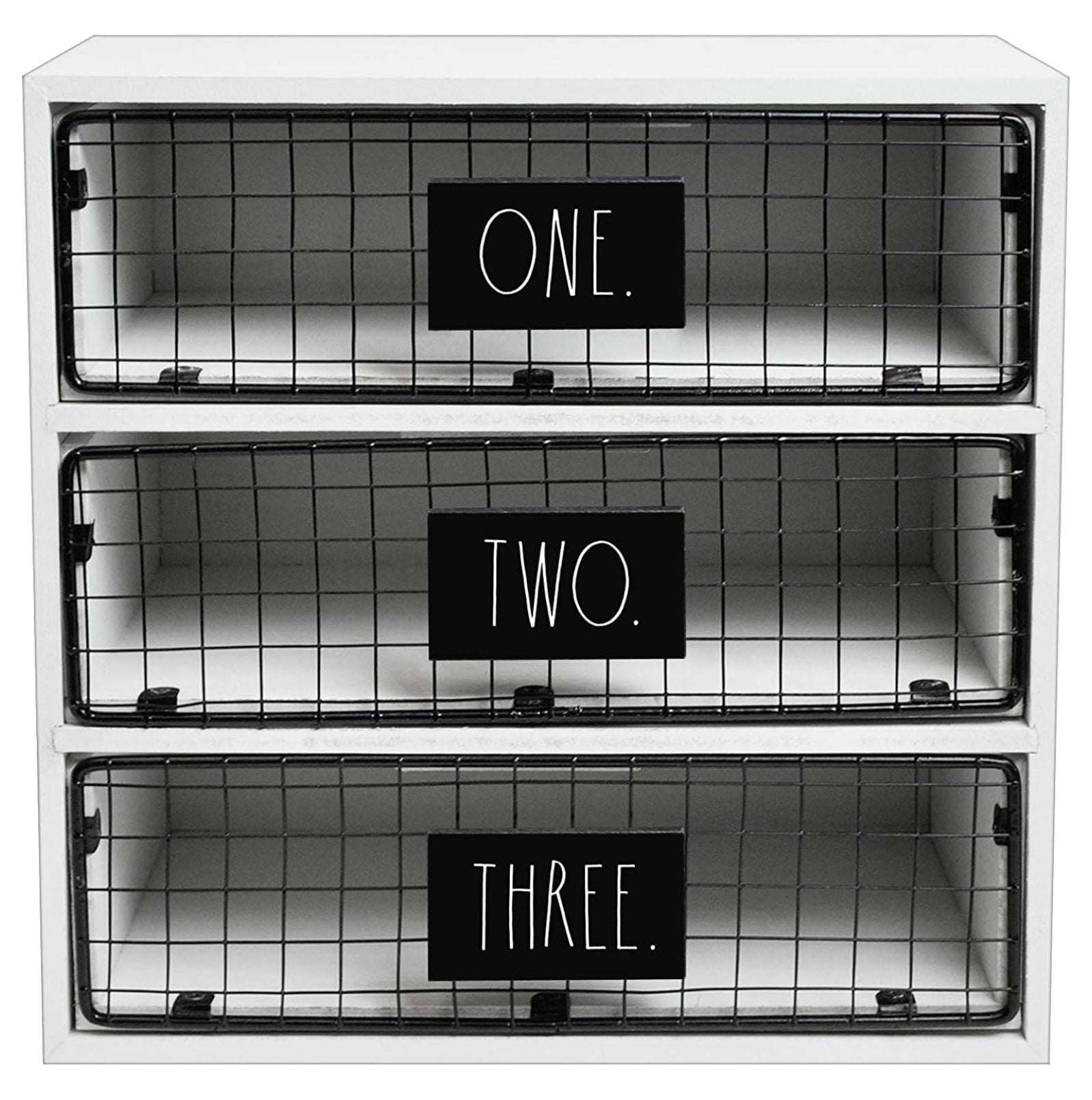 Desktop Organizer – White 3 Drawer Mail, Stationary and Letter Holder ...