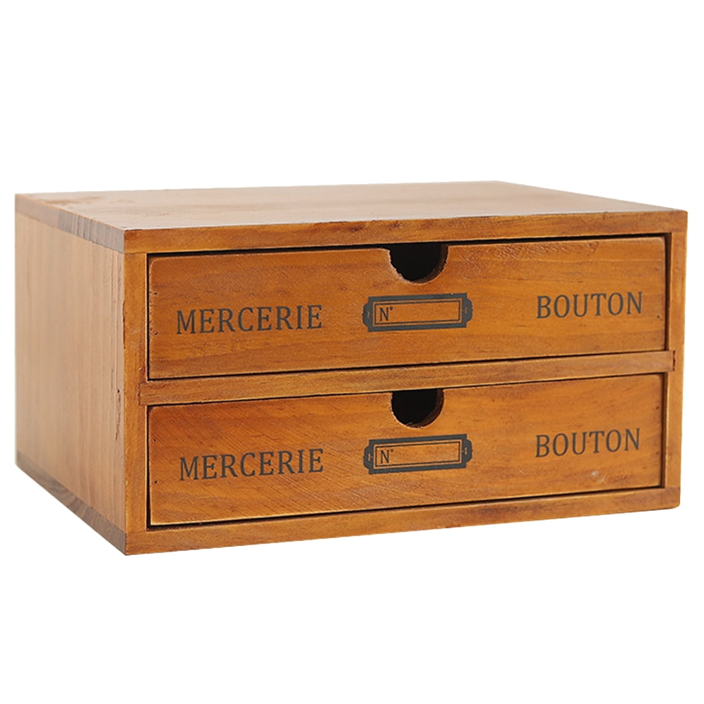 Desktop Organizer with Drawer Tabletop Storage Box Cosmetic Stationery ...