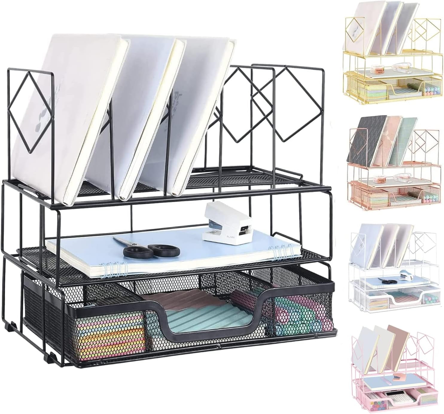 Desktop Organizers and Accessories, Office Supplies, Dual Tray and 5 ...