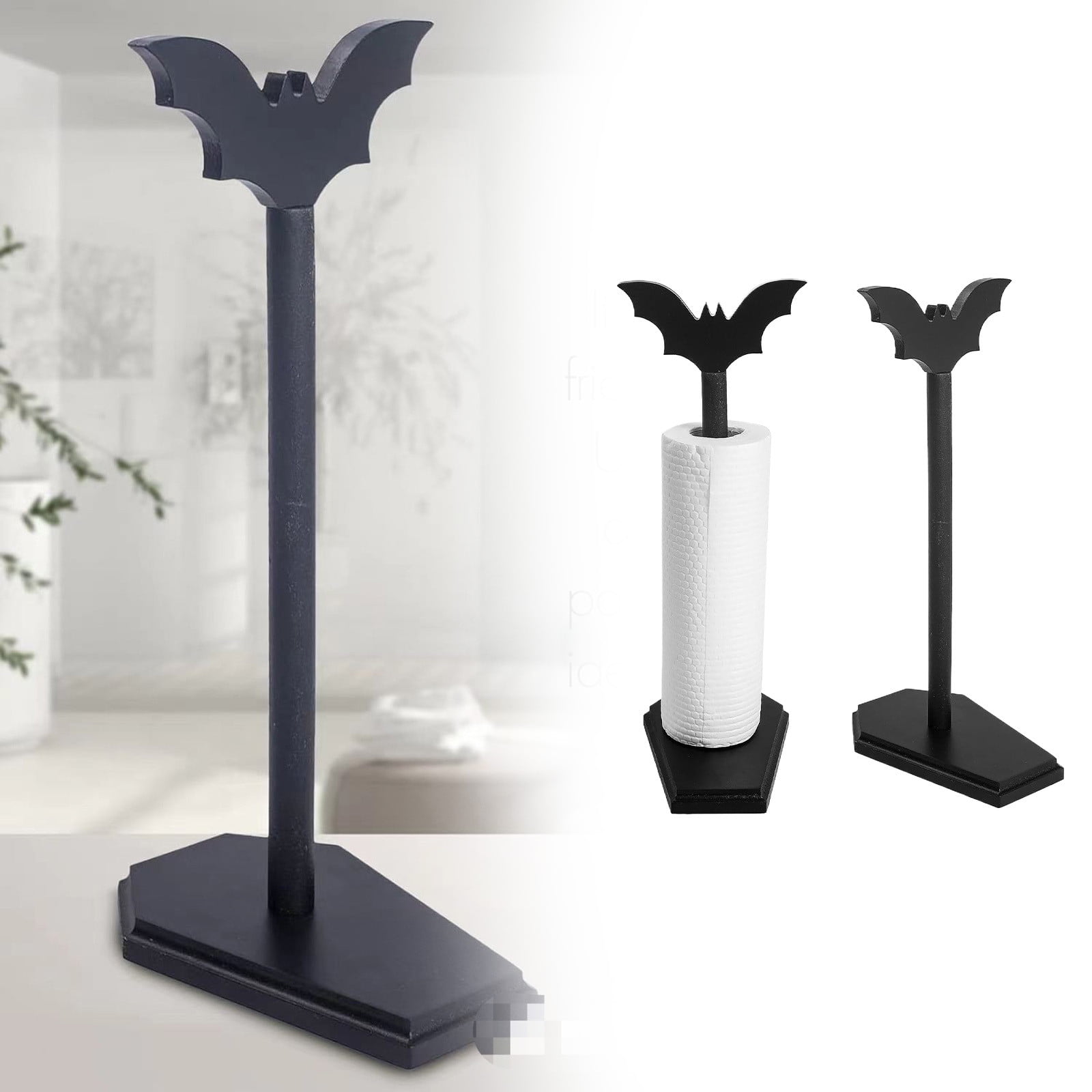 Desktop Ornament 2 Bat Paper Towel Holder for Table Countertop Kitchen ...