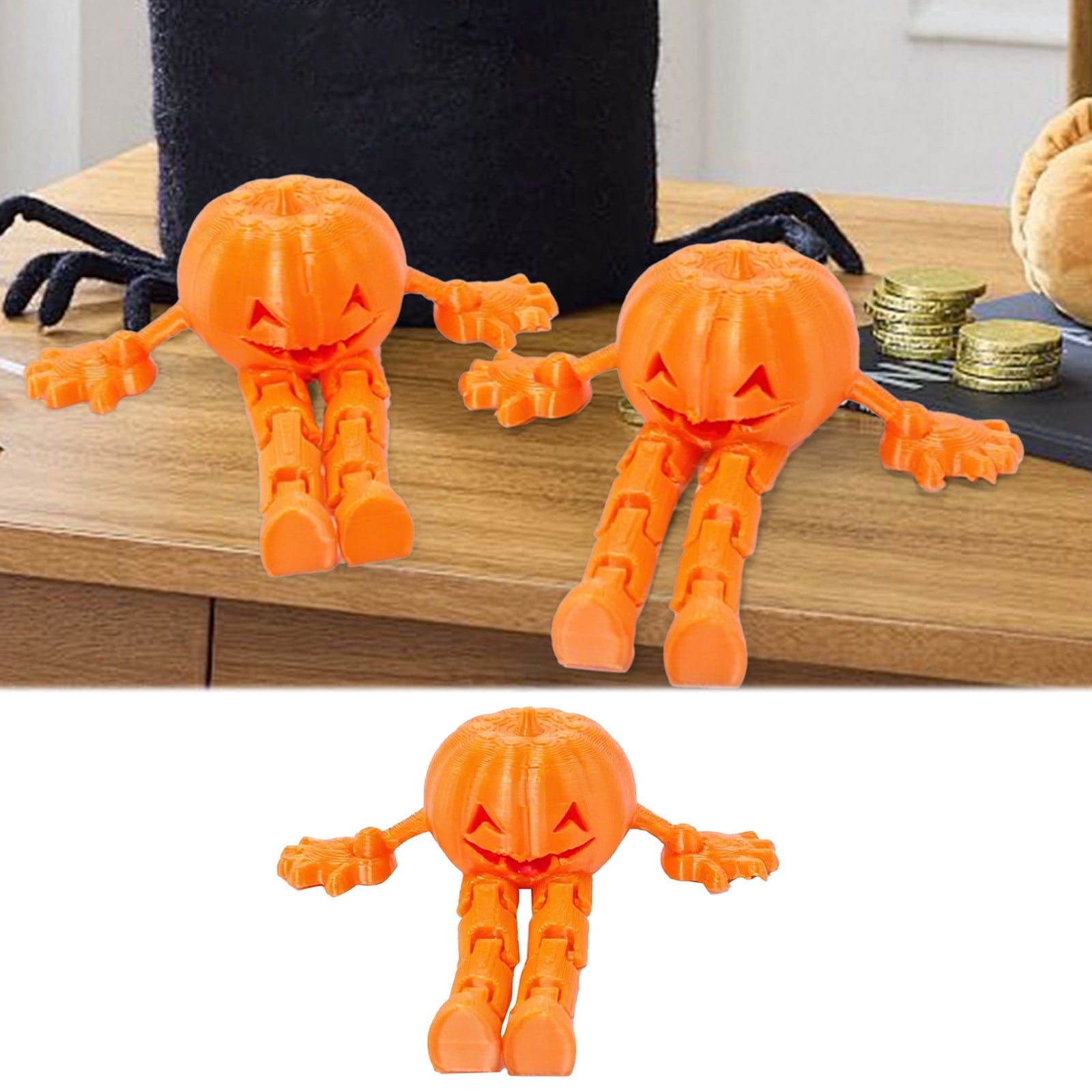 Desktop Ornament 3D Articulated Sitting Pumpkin Statue for Home Garden ...