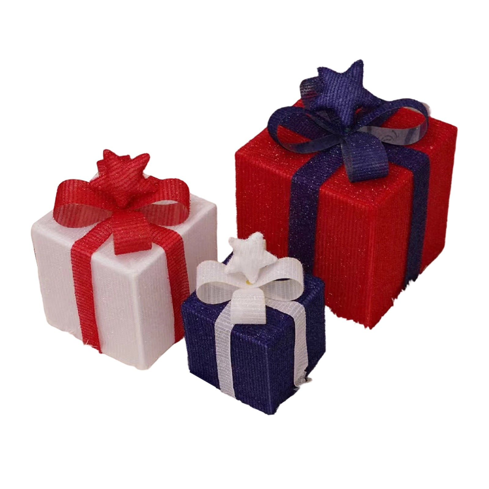 Desktop Ornament 3pc Light Up Christmas Tree Decoration with Remote ...