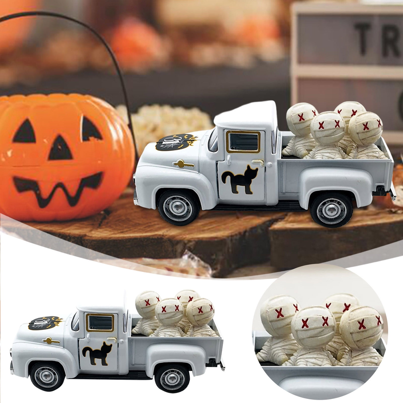 Desktop Ornament Coffee Bar Decoration Retro Truck Halloween with ...