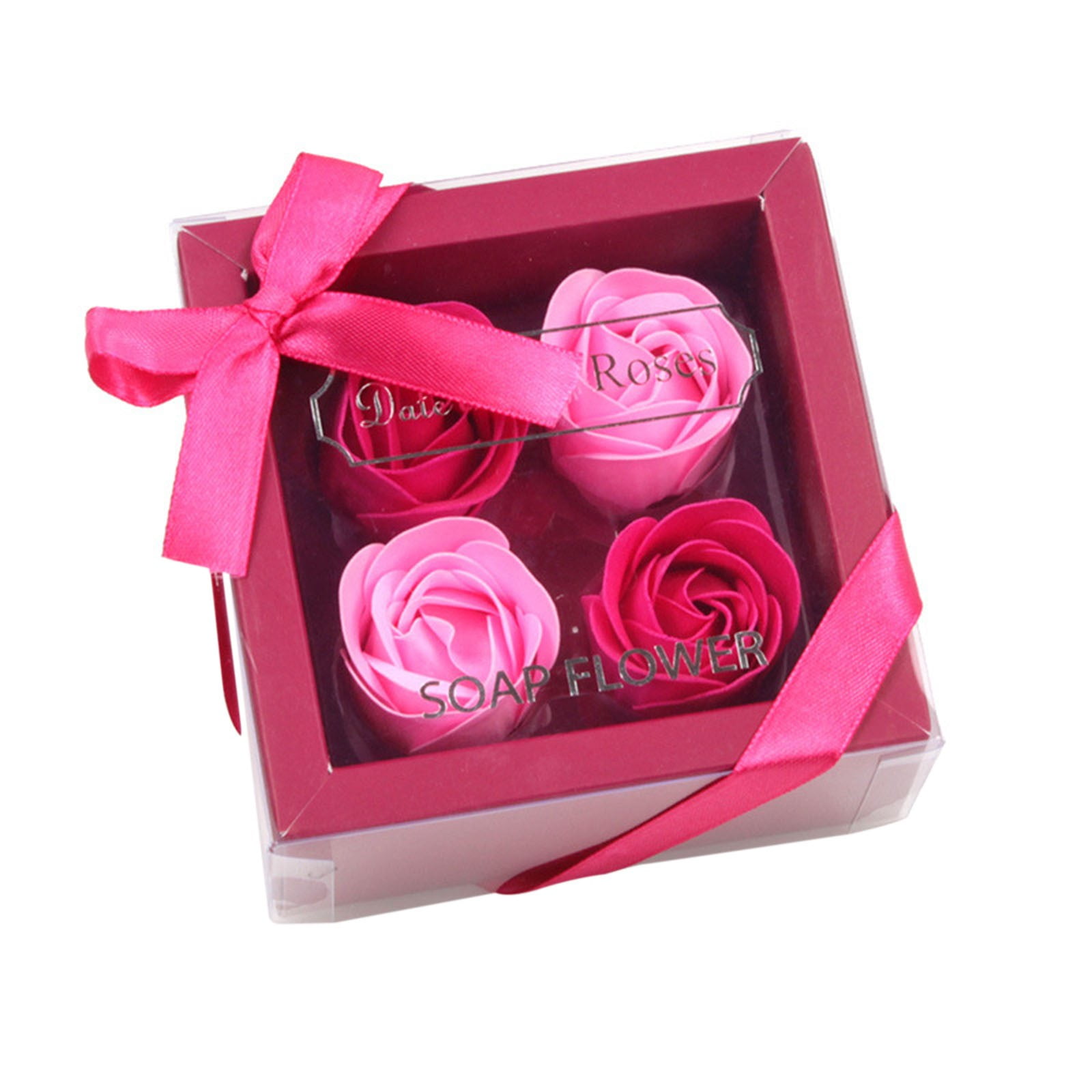 Desktop Ornament - Desktop Dress Up - 1 Box(4Pcs) Floral Scented Soap Rose | Plant Scented Soap ...