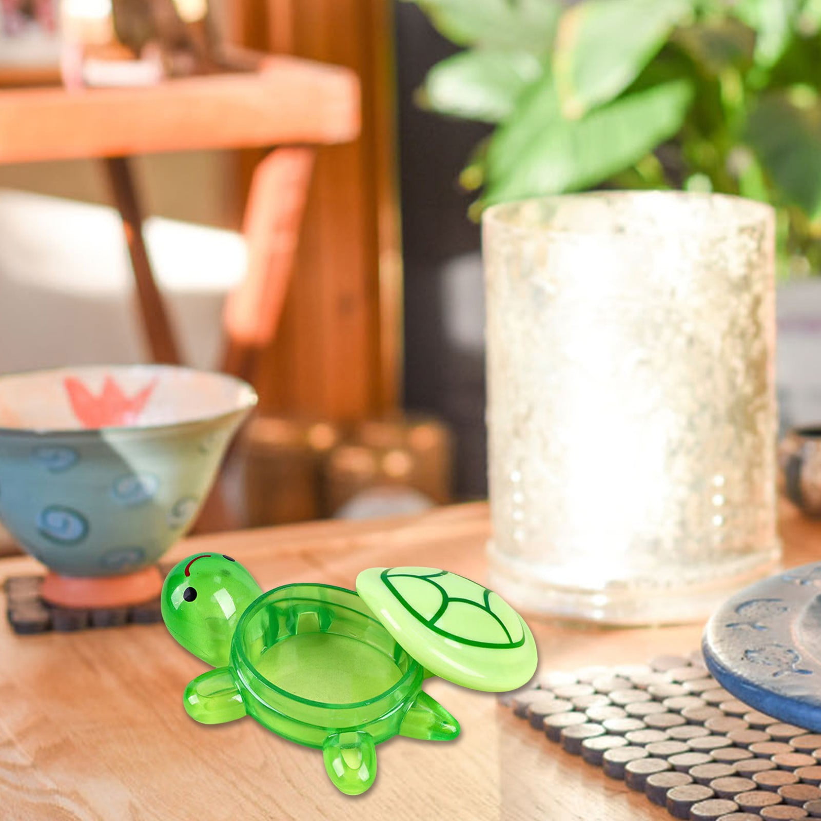 Desktop Ornament - Desktop Dress Up - Luminescent Turtle Box For Storing Toys Home Decor Resin ...