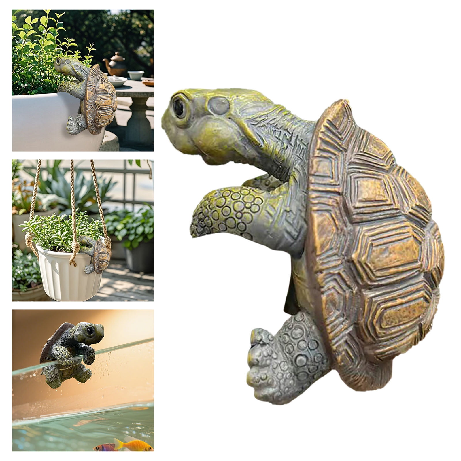 Desktop Ornament Flower Pot Hanger Turtles Decorative Figures Resin ...