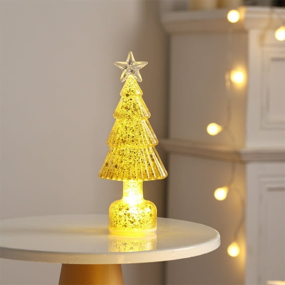 Desktop Ornament,Illuminated Plastic Trees Gold Lighted Tabletop ...