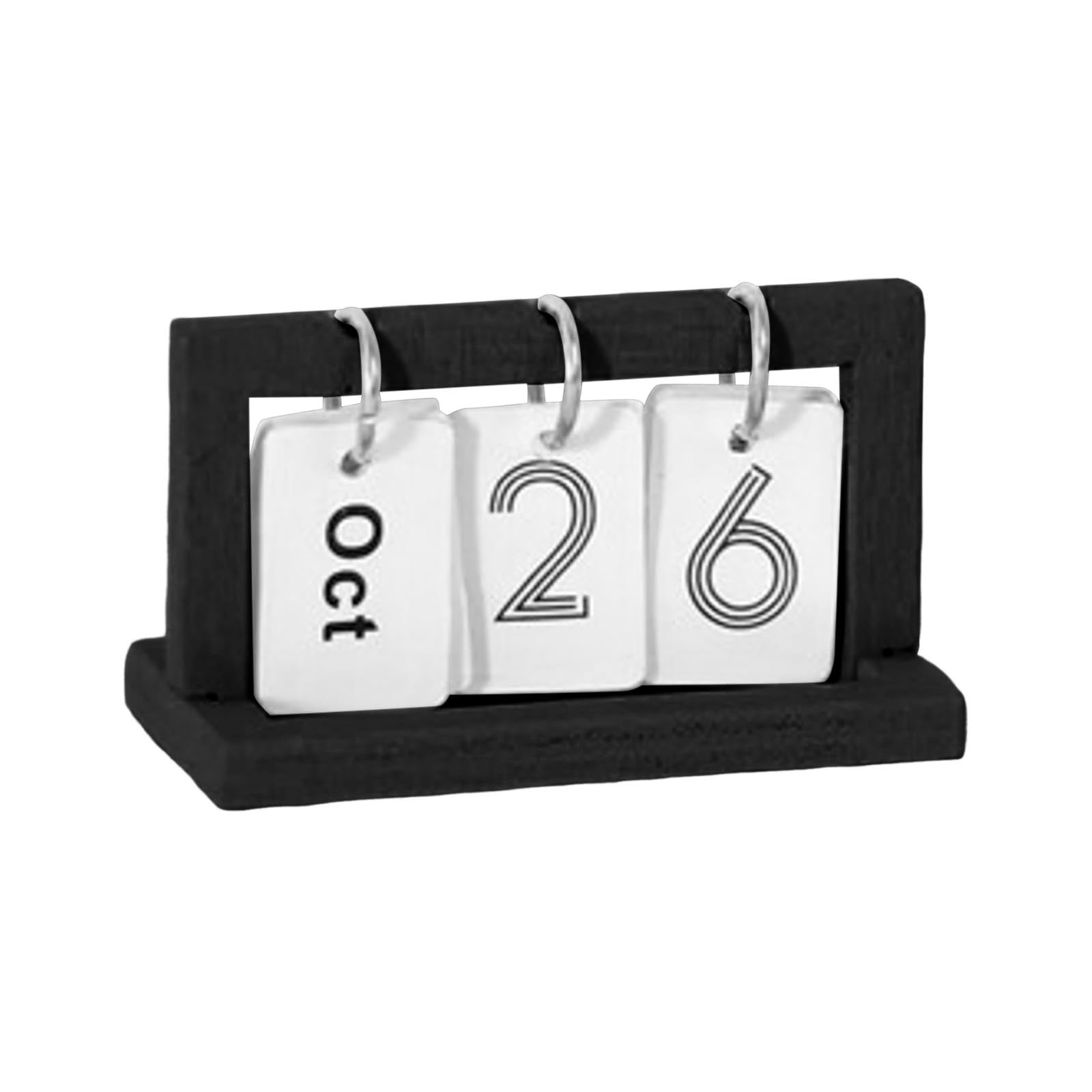 Desktop Ornament - Mini Table Calendar Kit for Desk Wooden Flip ...