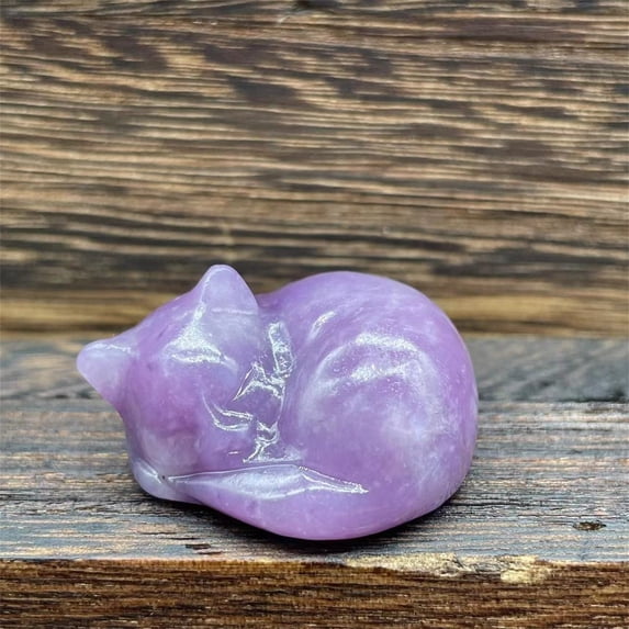 Desktop Ornament,Natural Quartz Crystal Sleeping Cat Decoration Crystal ...