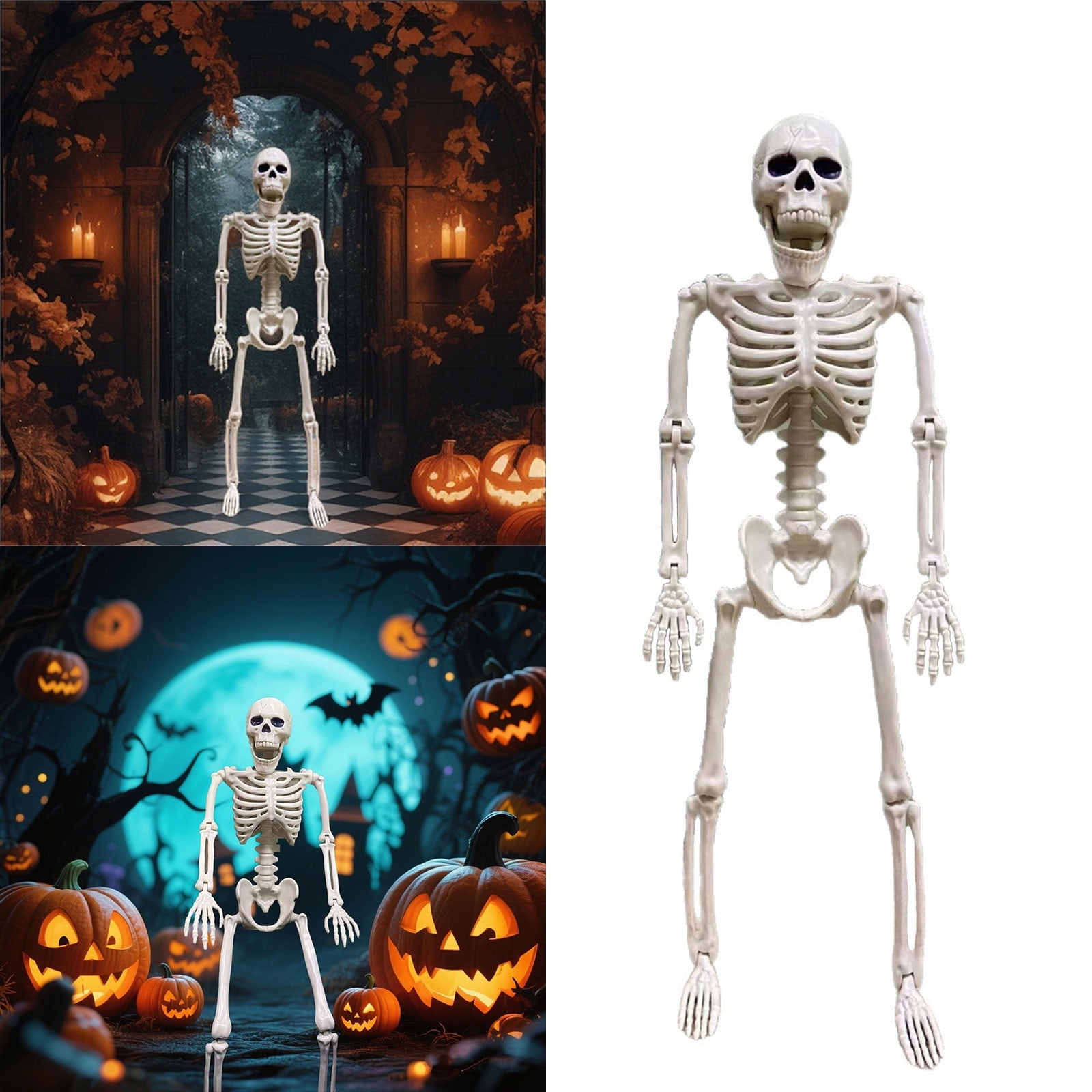 Desktop Ornament Posable Skeleton Halloween Decorations Realistic ...