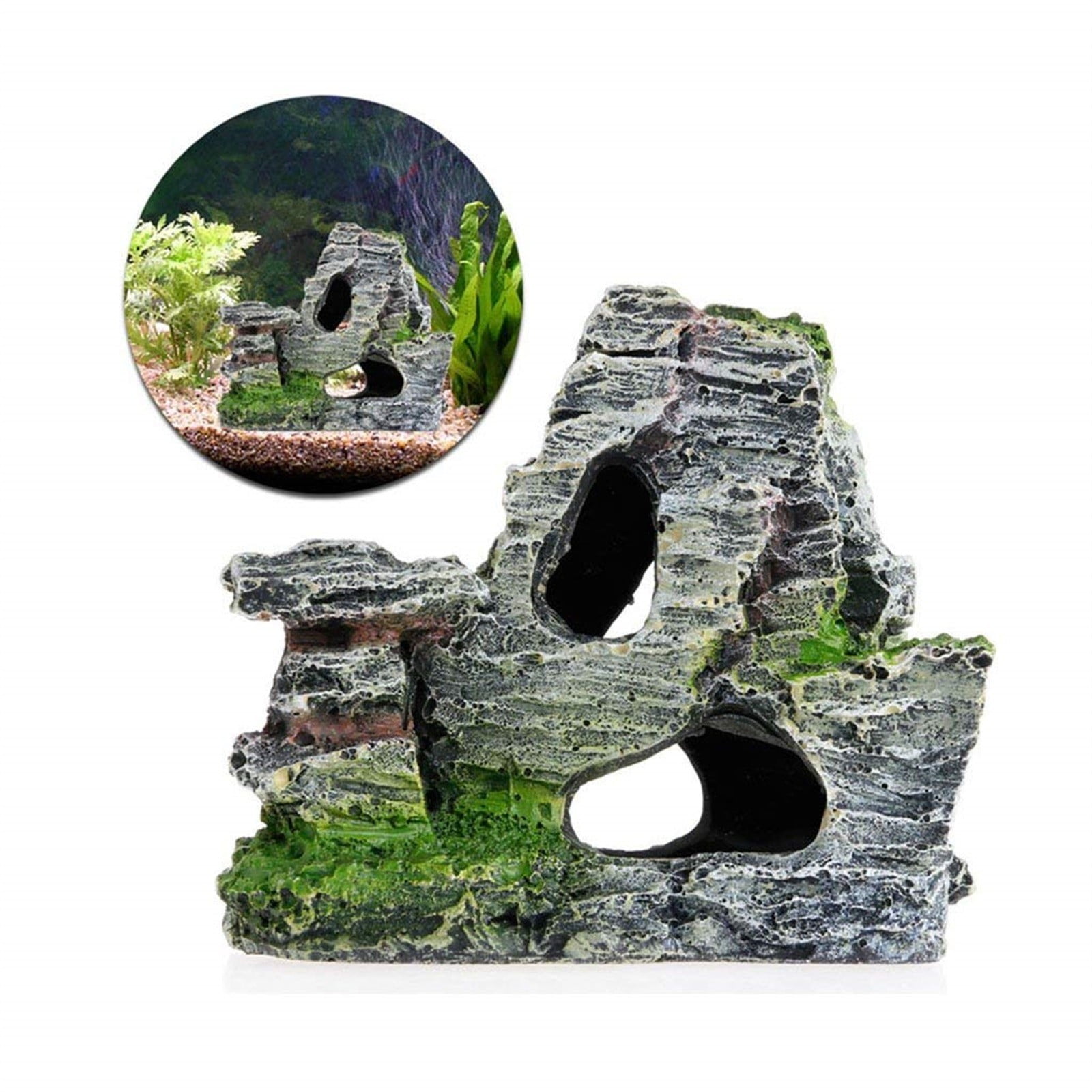 Desktop Ornament Resin Rockery Stone Resin Crafts for Fish Tanks ...