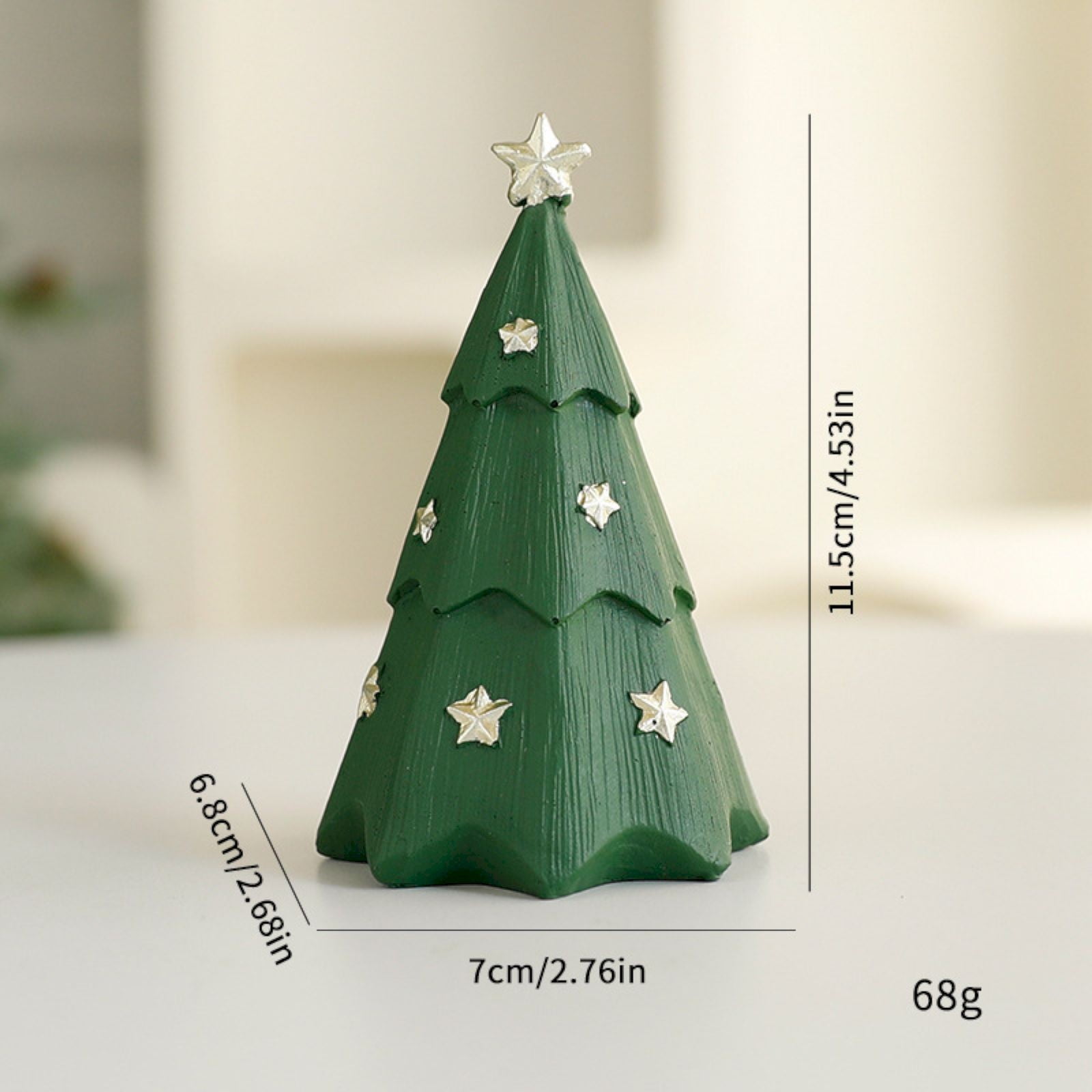 Desktop Ornament - Small Christmas Tree Mailbox Letter Board Statue ...