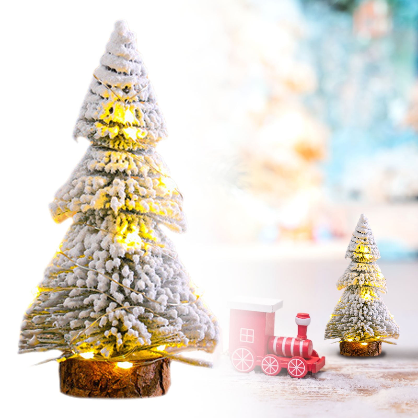 Desktop Ornament,Snowflake Christmas Tree Set Of 4 15/20/25/29cm Tabletop Trees With Decor For ...