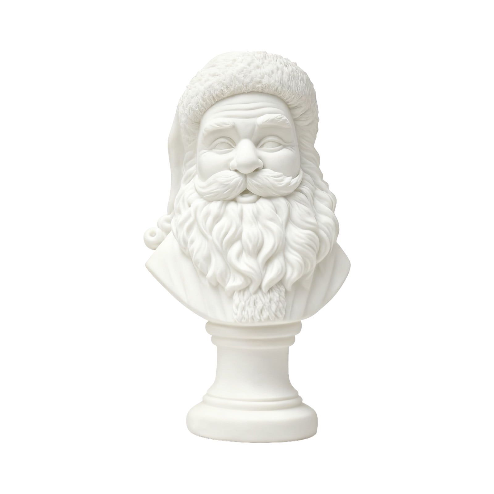 Desktop Ornament The White Santa Half Resin Statue with Exquisite White ...