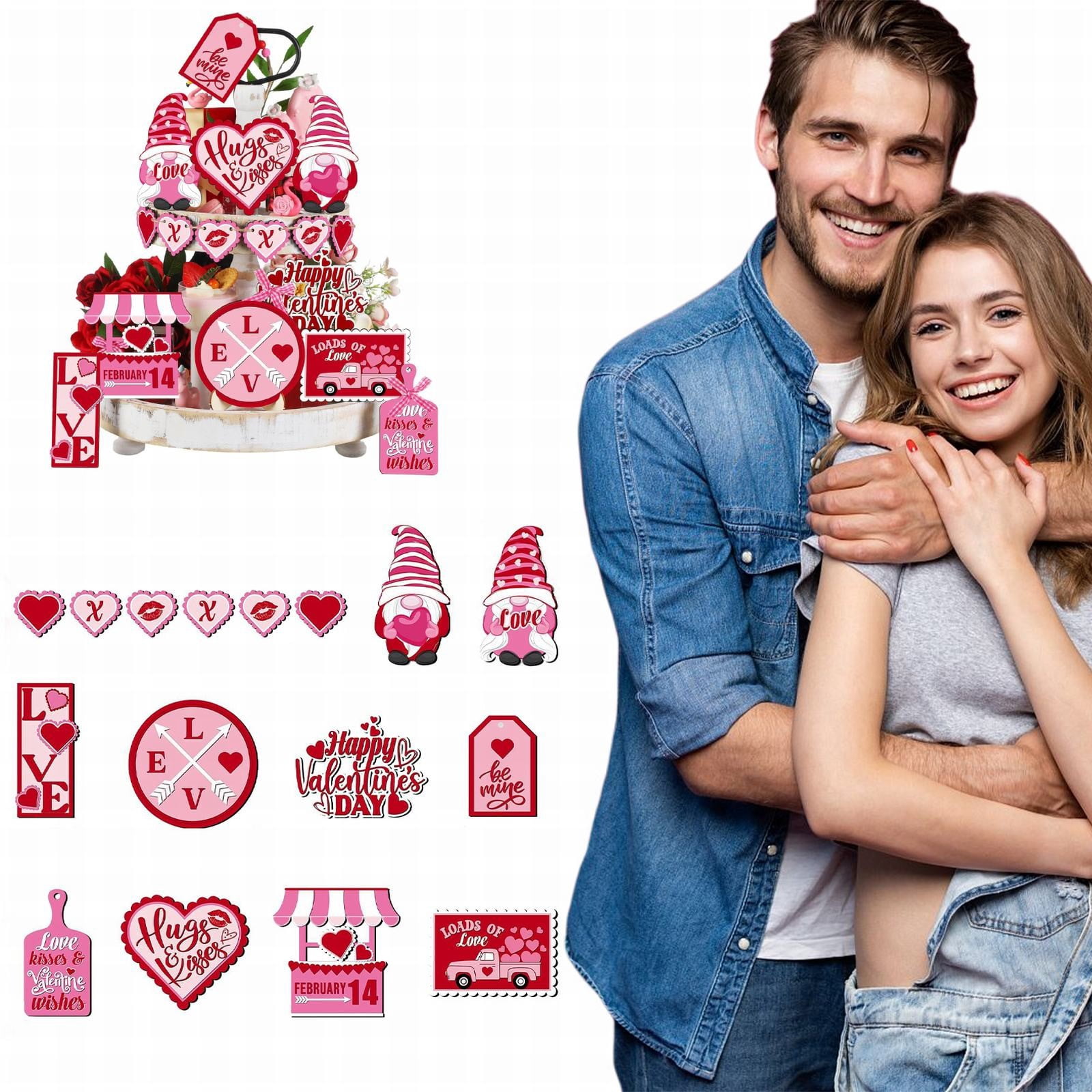 Desktop Ornament - Valentine'S Day Decorations 16Pc Valentine'S Day ...