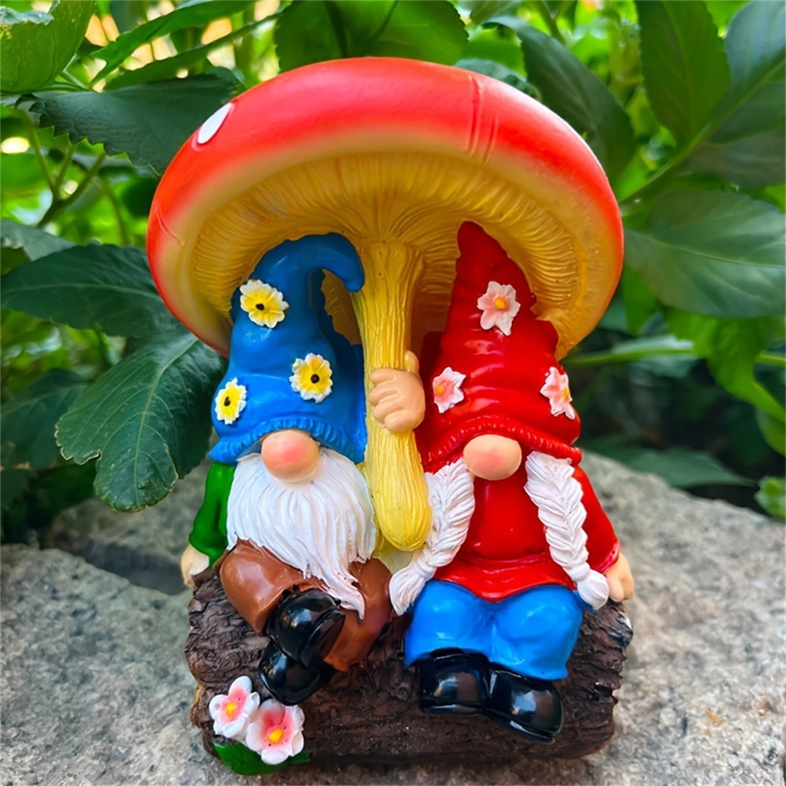 Desktop Ornament Vintage Couple Gnome Dwarf Garden Statue, Resin ...