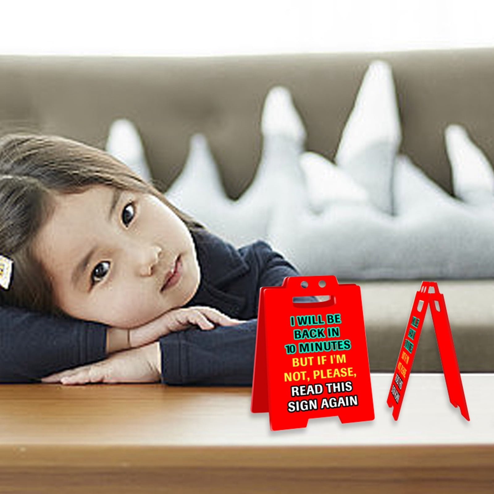 Desktop Ornament for Desk Parody Warning Sign – Humorous Partition for ...