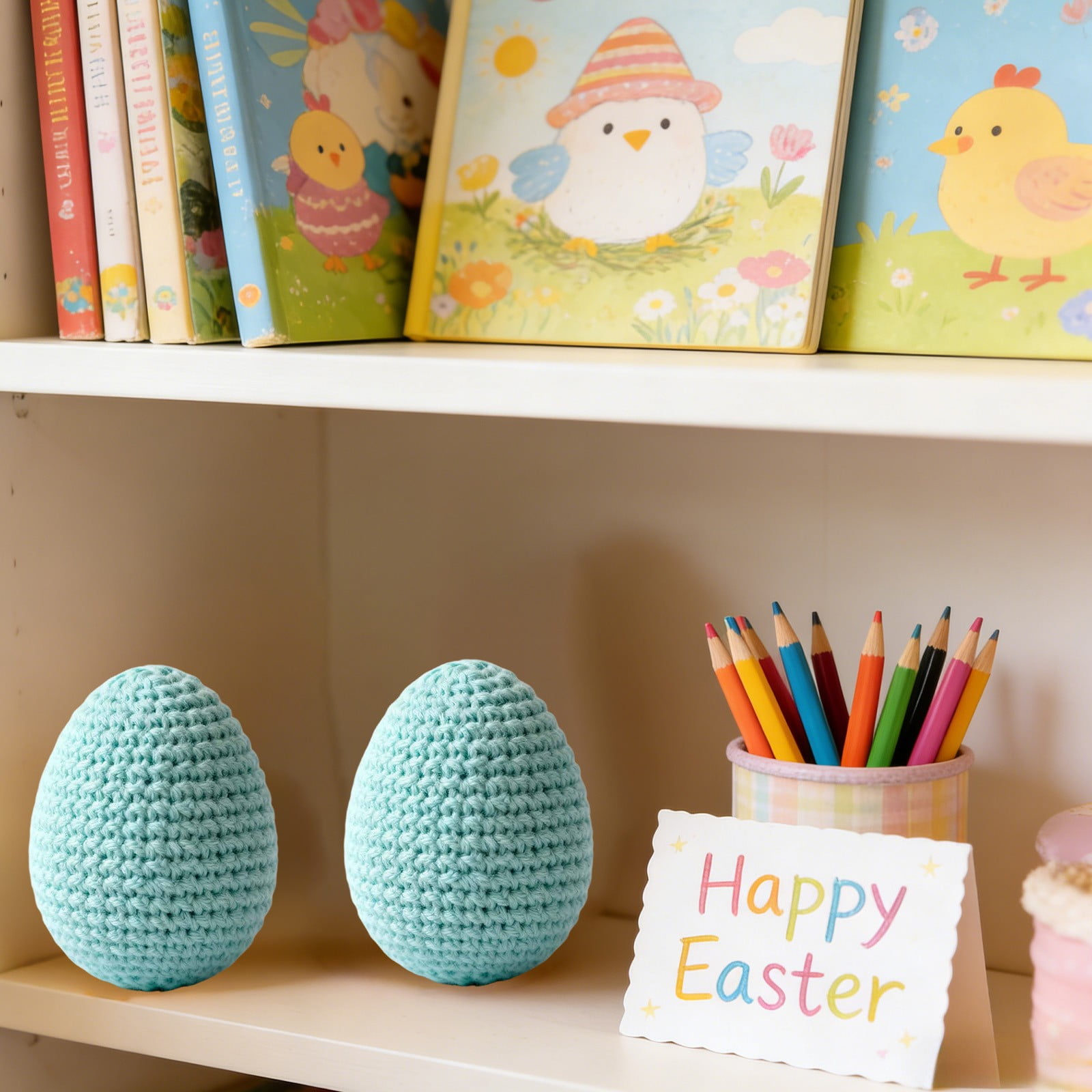 Desktop Ornaments Easter Crocheted Easter Eggs Set of 2, Easter Home ...