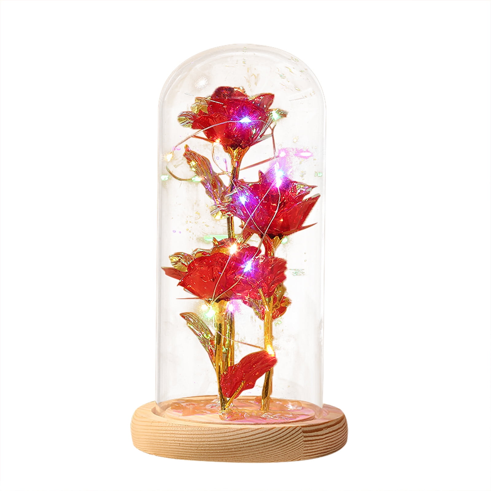 Desktop Ornaments,Valentine's Day Gift Light UP Rose Cartoon Bunny ...