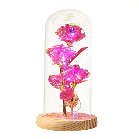 Desktop Ornaments,Valentine's Day Gift Light UP Rose Cartoon Bunny ...