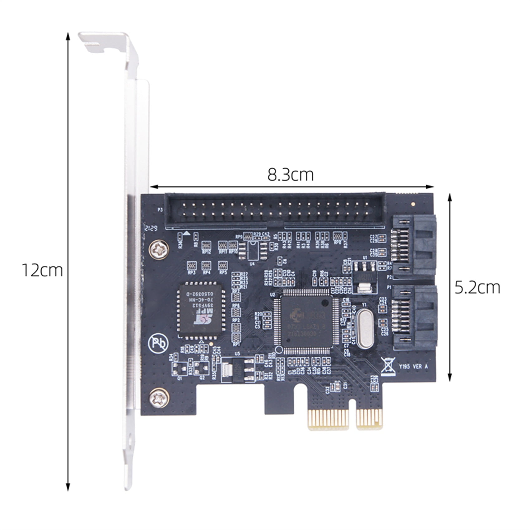 Desktop PCI E Graphics Card to 2 Port SATA Adapter Card PCI E to SATA ...