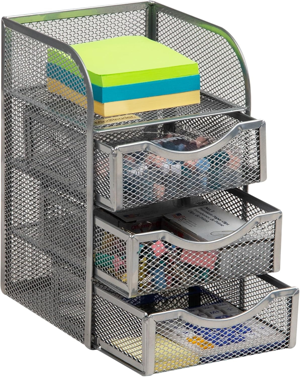 Desktop Paper Clip Holder, Metal Mesh Binder Clip Basket, 4.75"L x 5"W ...