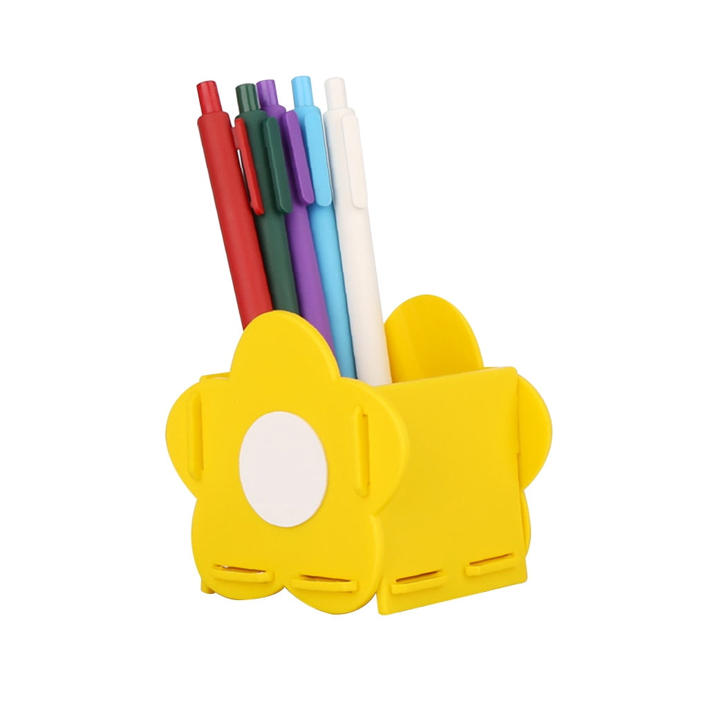 Desktop Pen Holder Cartoon Flower-shaped Students Stationery Storage ...