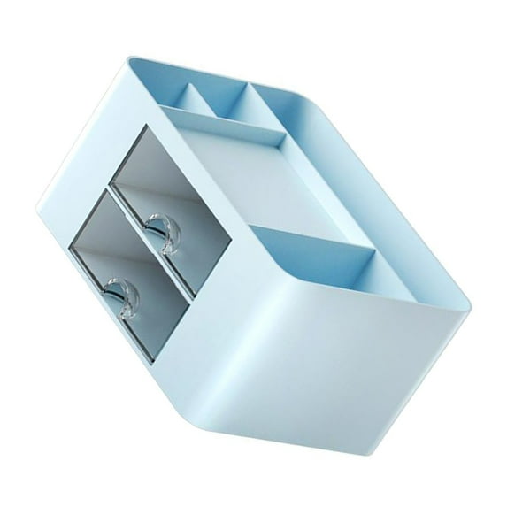 Desktop Pen Organiser Case with 2 Sliding Drawers And 5 Compartments ...