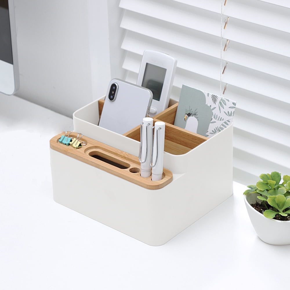 Desktop Pencil Pen Holder Makeup Brushes Organizer Storage Box for ...
