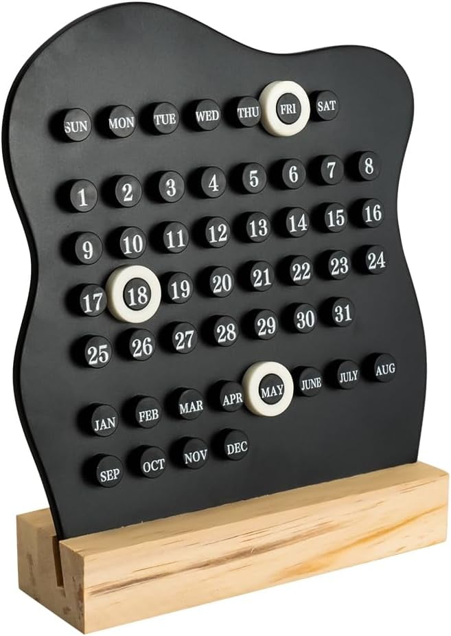 Desktop Perpetual Calendar, Reusable Block Calendar for Desk, Modern ...
