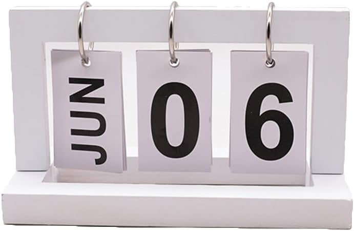 Desktop Perpetual Calendar, Wooden Desk Calendar, Standing Flip ...