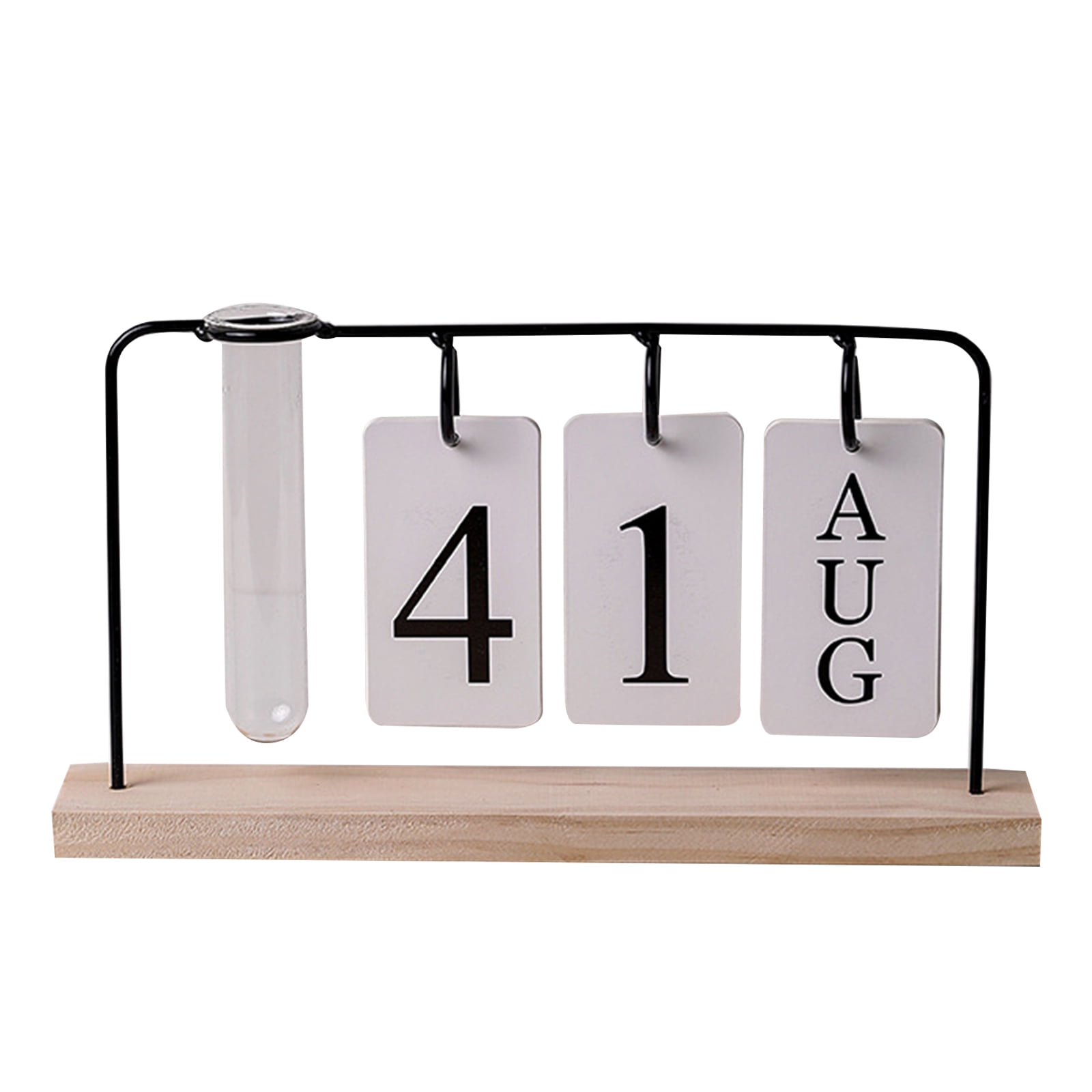 Desktop Perpetual Calendar with Display Stand Room Desk Ornament for ...