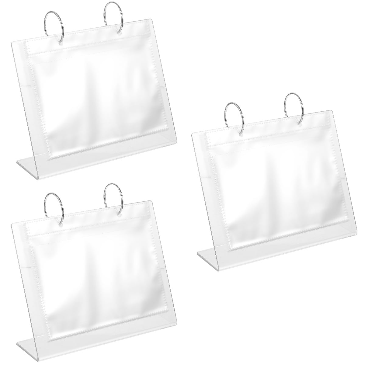 Desktop Photo Album Acrylic Sign Holder 4x6 Table Display Stand Set of ...