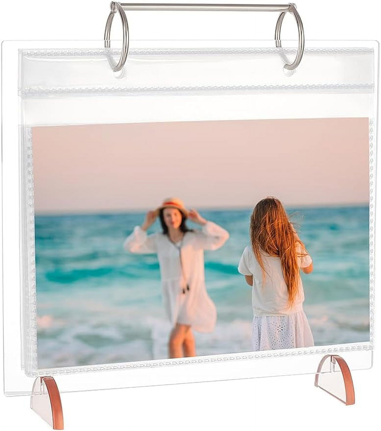 Acrylic Tabletop Flip Calendar Style Photo Album With 34 PVC Sleeves ...