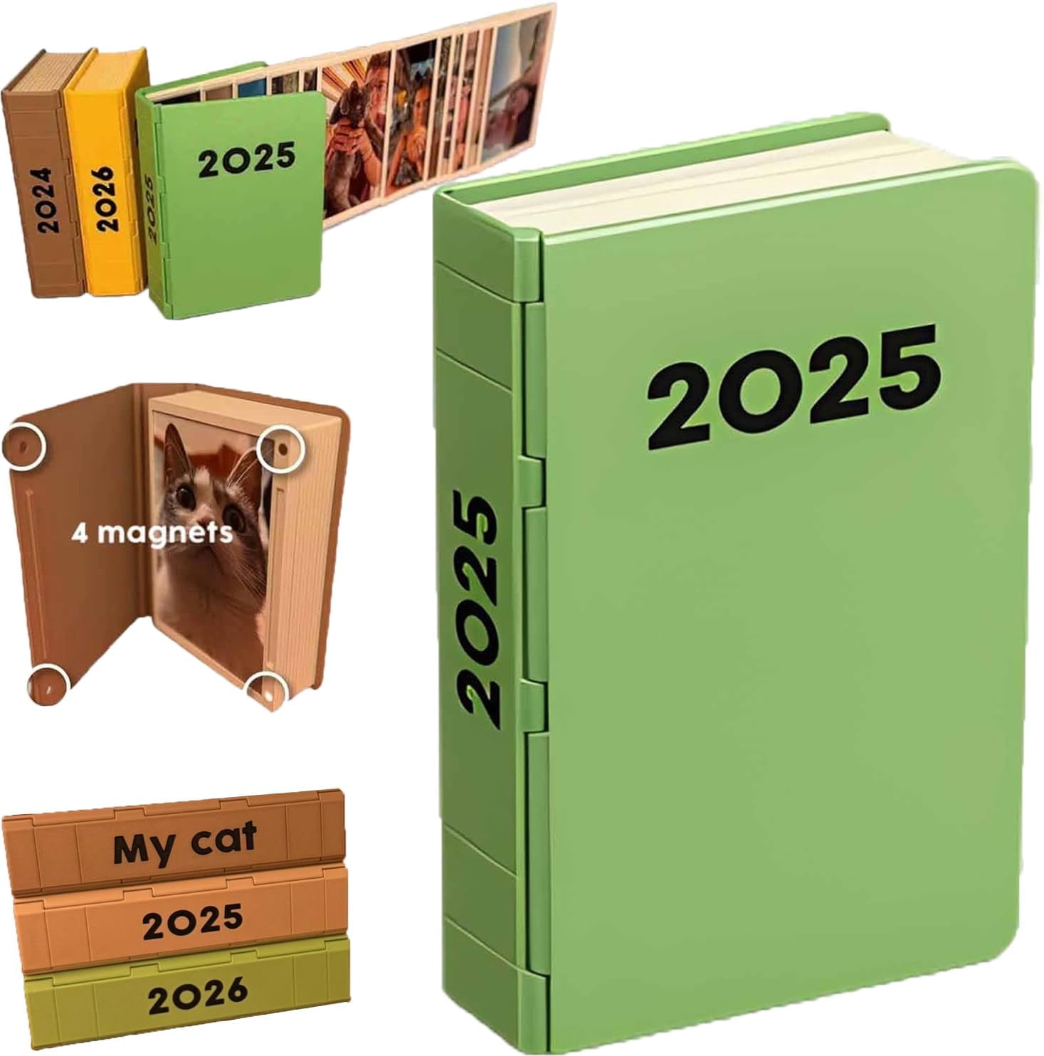 Desktop Photo Calendar 2024/2025/2026, 3D Folding Picture Frame for ...