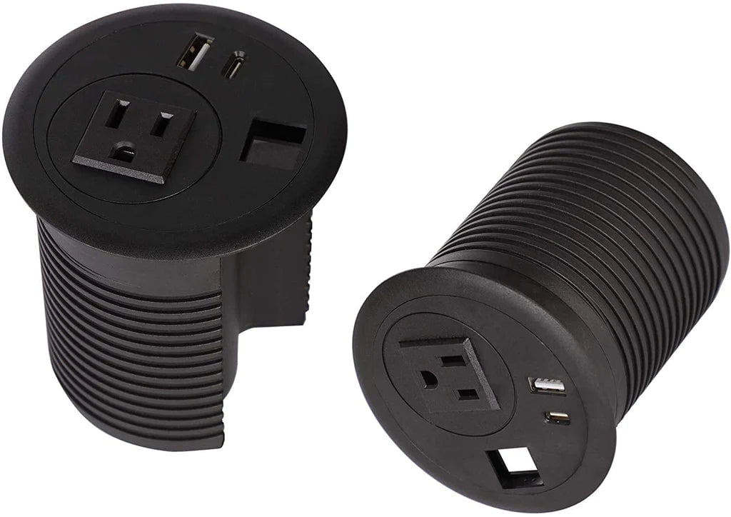 Desktop Power Grommet Outlet with USB, Recessed Power Strip with AC ...