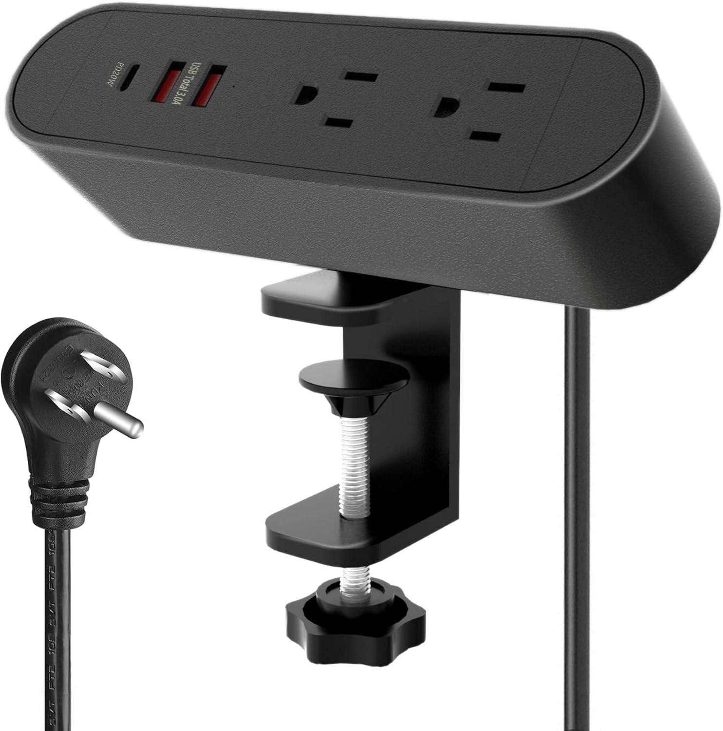Desktop Power Strip with PD 20W USB C Fast Charge Port Desk Mount ...