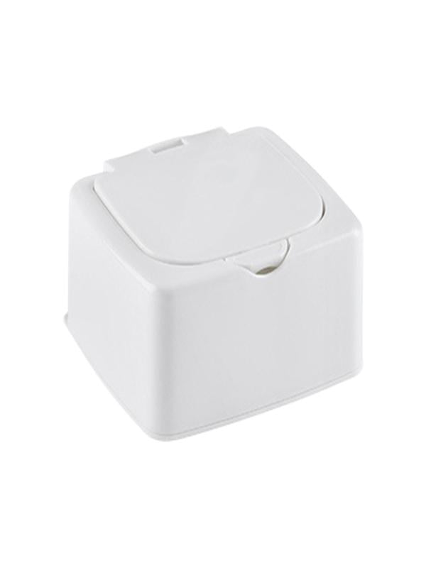 Desktop Press Storage Box, Plastic Canister White Storage Containers ...