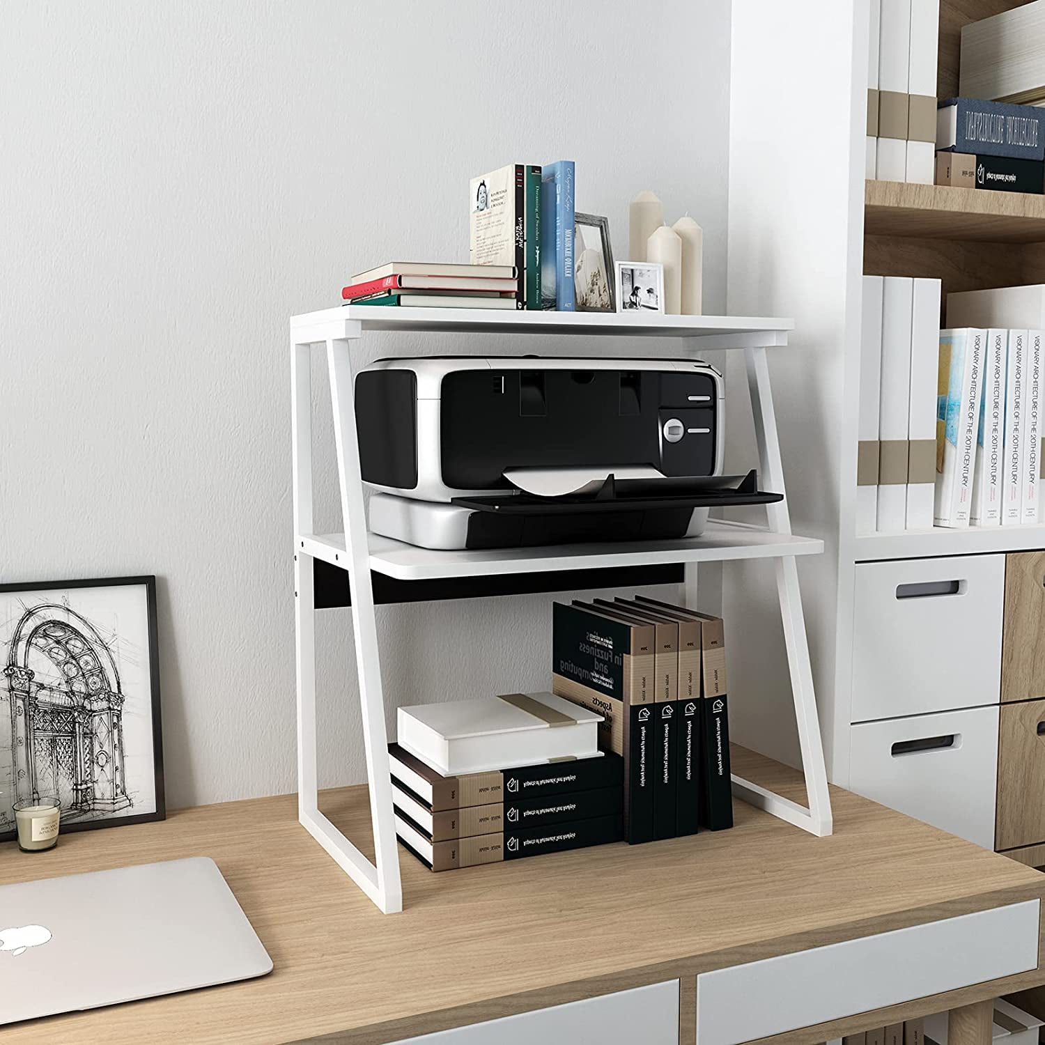 Desktop Printer Stand 3-Tier Large Size High Capacity Storage Shelves ...