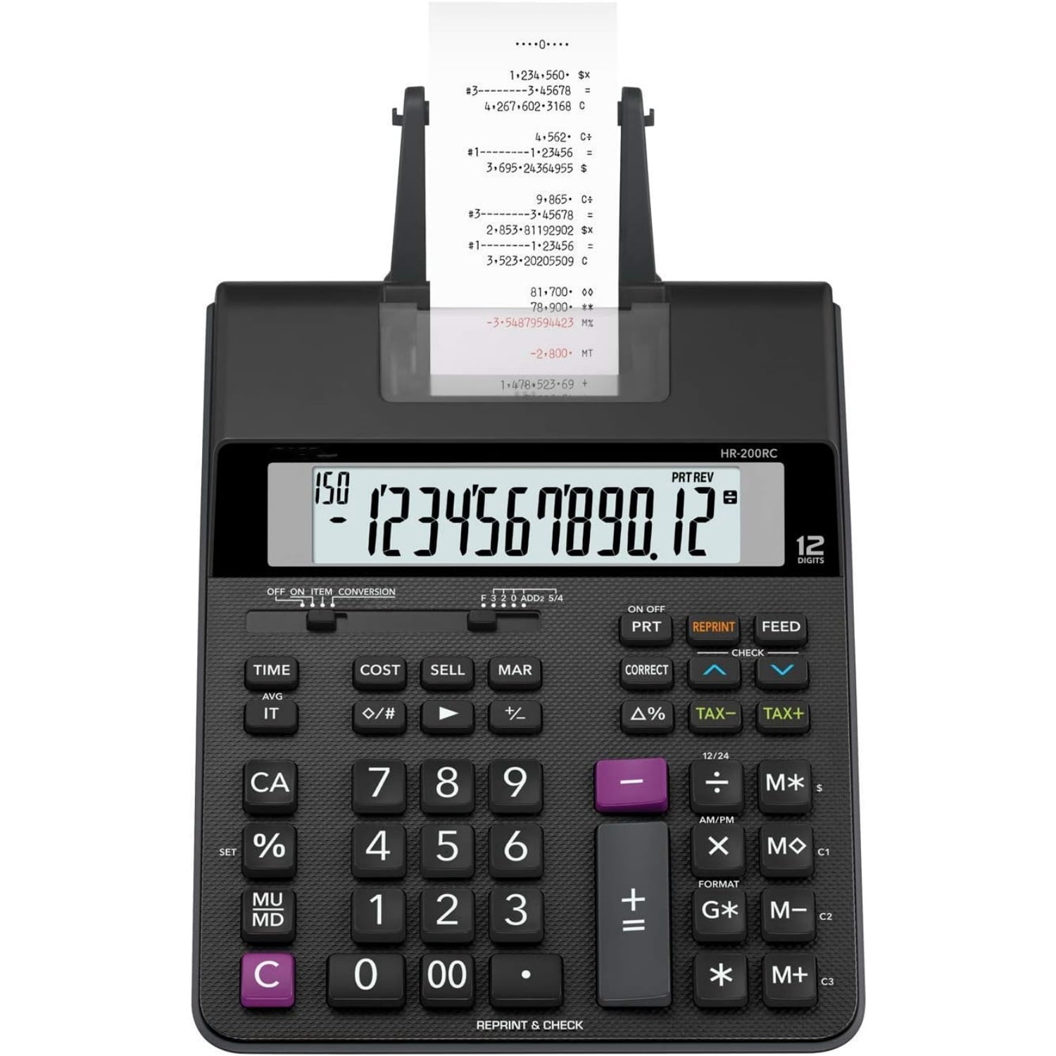 Desktop Printing Calculator with Dual-Color Print & 150-Step Check ...
