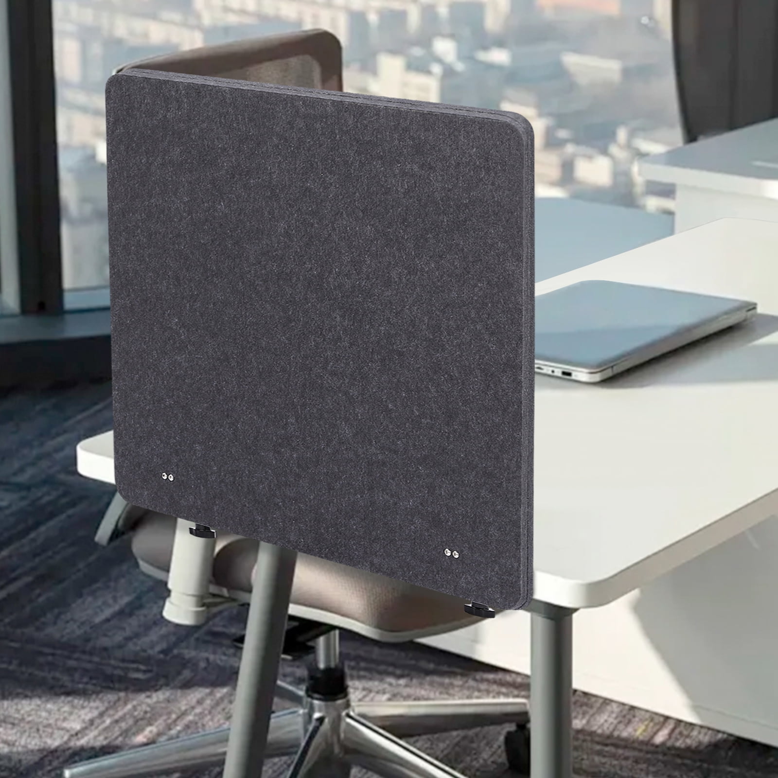 Desktop Privacy Panel Desk Divider SetModern Dark Grey Office Partition ...