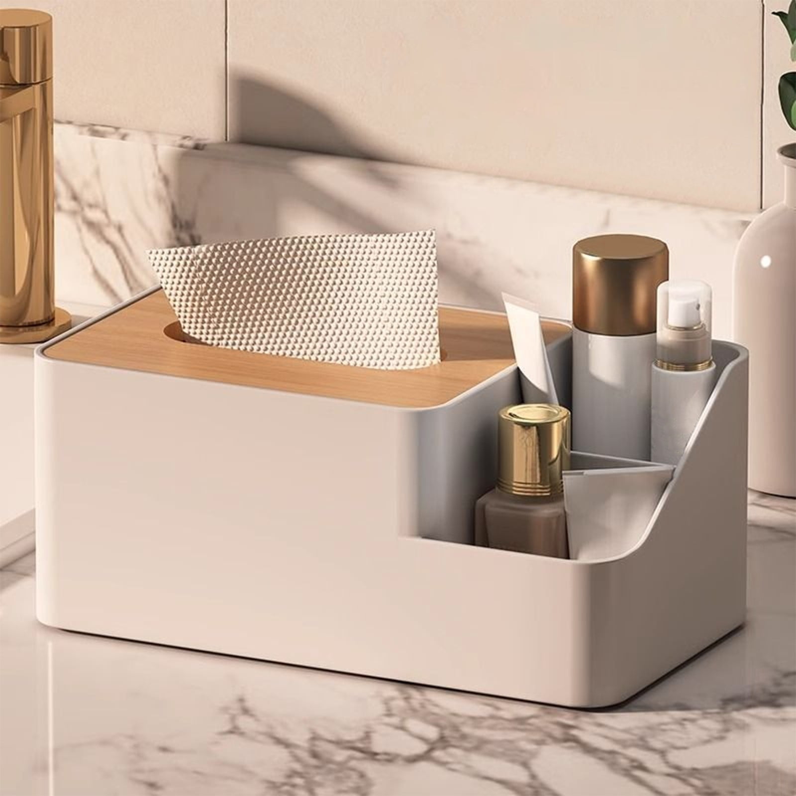 Desktop Pull Out Tissue Organizer Control remoto Organizador cosmético ...