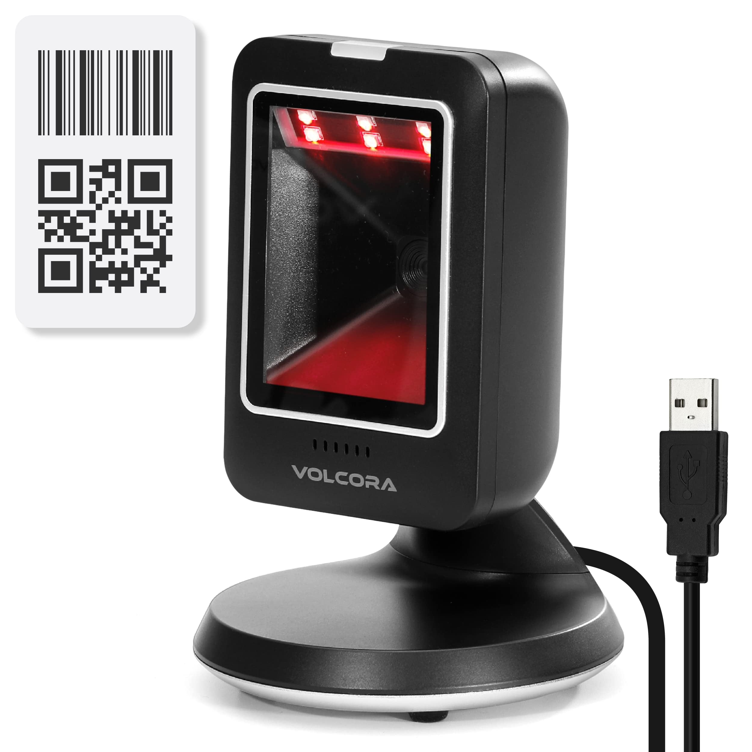 Desktop QR Code Scanner, Inventory Barcode Scanner, Omnidirectional ...